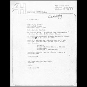 Letter from Ana Maria Rodriguez to Sixto Escobar. - Digital Commonwealth