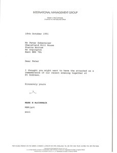 Letter from Mark H. McCormack to multiple recipients - Digital Commonwealth