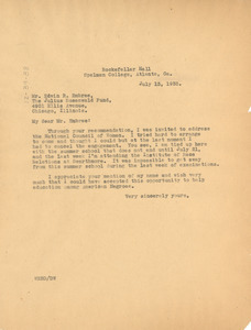 Letter from W. E. B. Du Bois to Julius Rosenwald Fund - Digital ...