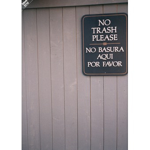 "No Trash Please" sign. - Digital Commonwealth