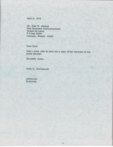 Letter from Mark H. McCormack to Fred W. Heckel - Digital Commonwealth