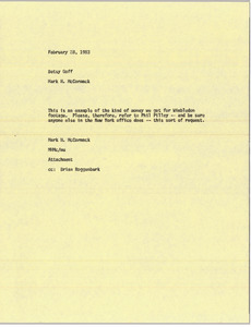 Memorandum from Mark H. McCormack to Betsy Goff - Digital Commonwealth