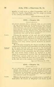 1792 Chap. 0033 An Act To Suspend For A Certain Time An Act Passed On ...