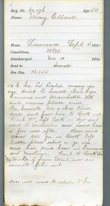 Tewksbury Almshouse Intake Record: Ellard, Mary - Digital Commonwealth