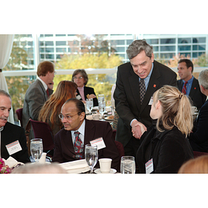 Guests and President Freeland, center, at the NU Today Cancer Research ...