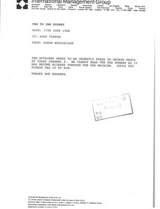 Fax from Sarah Wooldridge to Anne Farrow - Digital Commonwealth