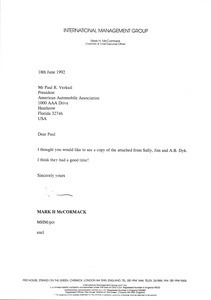Letter from Mark H. McCormack to Paul R. Verkuil - Digital Commonwealth