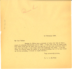 Letter from W. E. B. Du Bois to Julius Rosenwald Fund - Digital ...