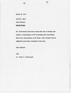 Memorandum from Judy Chilcote to David A. Rees - Digital Commonwealth