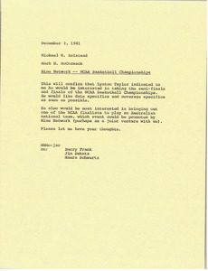 Memorandum from Mark H. McCormack to Michael W. Halstead - Digital ...
