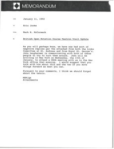 Memorandum from Mark H. McCormack to Eric Jonke - Digital Commonwealth
