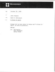 Memorandum from Mark H. McCormack to John Simpson - Digital Commonwealth