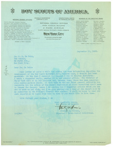 Letter from Boy Scouts of America to W. E. B. Du Bois - Digital ...