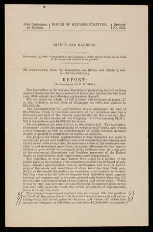 Report on Rivers and Harbors, December 12, 1888 - Digital Commonwealth
