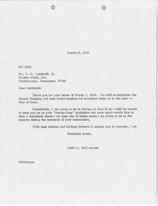 Letter from Mark H. McCormack to L. Hardwick Caldwell Jr. - Digital ...