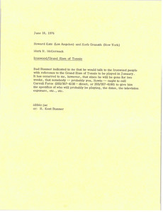 Memorandum from Mark H. McCormack to Howard Katz and Herb Granath ...