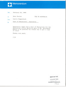 Memorandum from Laurie Roggenburk to Anne Farrow - Digital Commonwealth