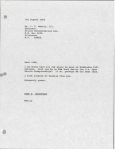 Letter from Mark H. McCormack to J. P. Murray - Digital Commonwealth