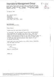 Letter from Mark H. McCormack to Gerard Smith - Digital Commonwealth