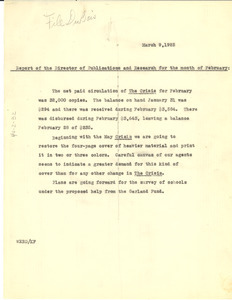 Report of the director of publications and research for the month of ...