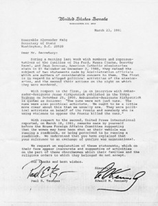 Letter to Alexander Haig from Senators Paul E. Tsongas and Edward M ...