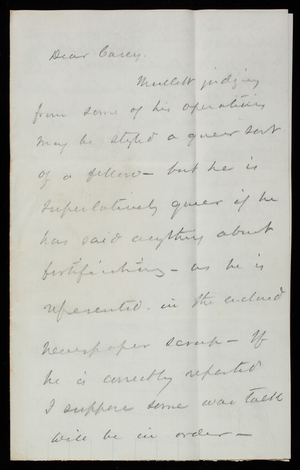 Colonel [George H.] Mendell to Thomas Lincoln Casey, December 8, 1873 ...