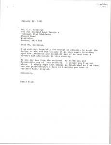 Letter from David Wilde to C. J. Gorringe - Digital Commonwealth