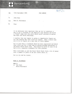 Memorandum from Mark H. McCormack to John Oney - Digital Commonwealth