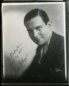 Mark Hellinger: studio portrait inscribed "To Blackington / All my best ...