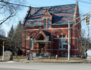 Merriam-Gilbert Public Library: exterior view of entrance - Digital ...