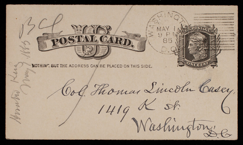 Horatio King to Thomas Lincoln Casey, May 1, 1855 - Digital Commonwealth