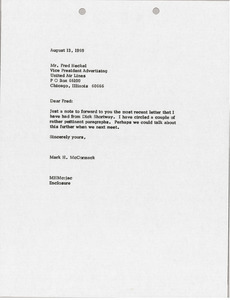Letter from Mark H. McCormack to Frederick W. Heckel - Digital Commonwealth