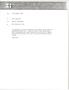 Memorandum from Mark H. McCormack to Rick Isaacson - Digital Commonwealth