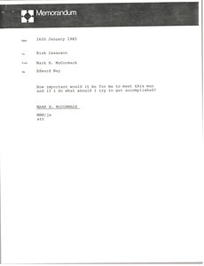 Memorandum from Mark H. McCormack to Rick Isaacson - Digital Commonwealth