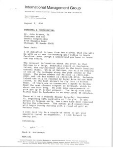 Letter from Mark H. McCormack to John Frazee Jr. - Digital Commonwealth