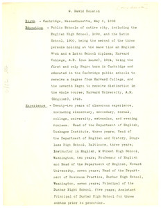G. David Houston Résumé - Digital Commonwealth