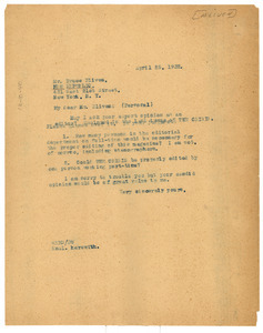 Letter from W. E. B. Du Bois to Bruce Bliven - Digital Commonwealth