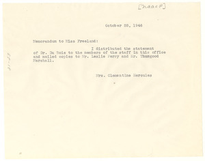 Memorandum from Clementine Hercules to Catherine Freeland - Digital ...