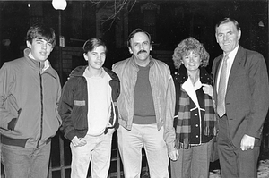 Mayor Raymond L. Flynn with unidentified family - Digital Commonwealth