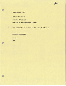 Memorandum from Mark H. McCormack to Arthur Rosenblum - Digital ...