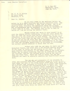 Letter from Lucy Braxton Chrisfield to W. E. B. Du Bois - Digital ...