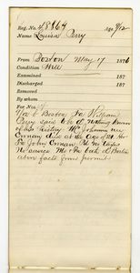 Tewksbury Almshouse Intake Record: Perry, Louisa - Digital Commonwealth