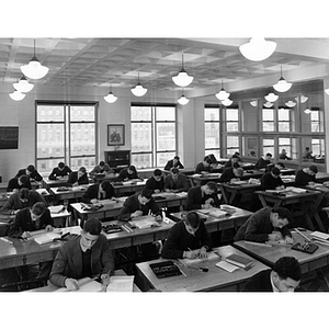 Mechanical drawing class in Richards Hall - Digital Commonwealth