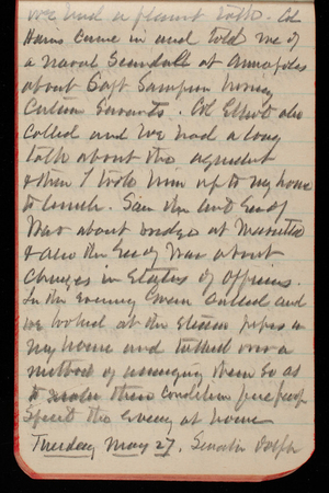Thomas Lincoln Casey Notebook, April 1890-June 1890, 54, We had a ...