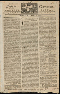 The Boston-Gazette, and Country Journal, 3 April 1769 - Digital ...