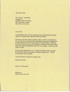 Letter from Mark H. McCormack to Fred C. Danneman - Digital Commonwealth