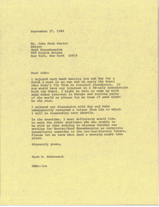 Letter from Mark H. McCormack to John Mack Carter - Digital Commonwealth