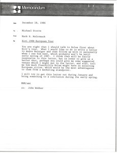 Memorandum from Mark H. McCormack to Michael Storrs - Digital Commonwealth