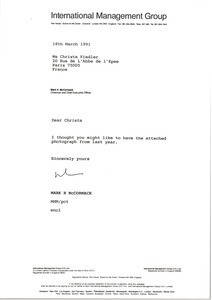 Letter from Mark H. McCormack to Christa Fiedler - Digital Commonwealth