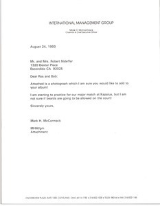 Letter from Mark H. McCormack to Mr. and Mrs. Robert Nideffer - Digital ...